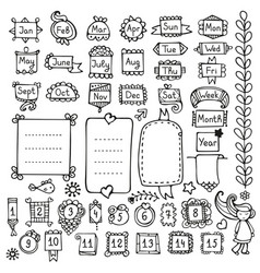 Bullet journal hand drawn elements Royalty Free Vector Image