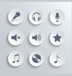 Audio icons Royalty Free Vector Image - VectorStock