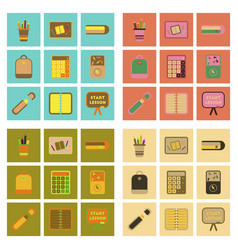 Assembly flat shading style icons office pins Vector Image
