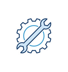 Spanner wrench combination line art icon Vector Image