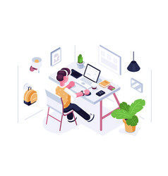 Work desk Royalty Free Vector Image - VectorStock