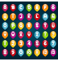 Party alphabet with balloons Royalty Free Vector Image