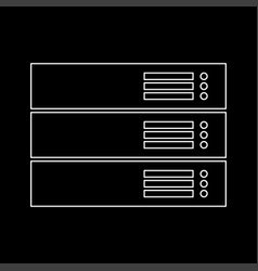 Server black color icon Royalty Free Vector Image