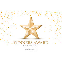 Golden star isolated on white transparent Vector Image