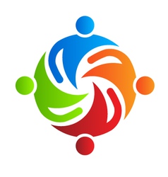 Team together 4 logo design element Royalty Free Vector