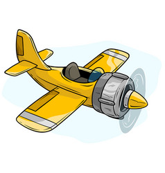 Cartoon biplane Royalty Free Vector Image - VectorStock