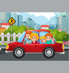 Cartoon happy family playing in swimming pool Vector Image