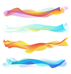 Abstract Pink Wave Set on Transparent Background Vector Image