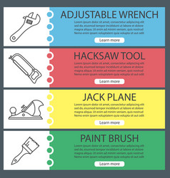 Construction tools web banner templates set Vector Image