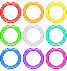 Colorful round buttons set Royalty Free Vector Image