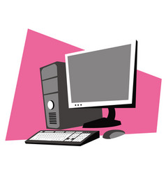 Computer desktop pc logo design icon Royalty Free Vector