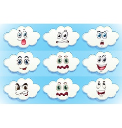 Set cartoon clouds with emotions collection Vector Image