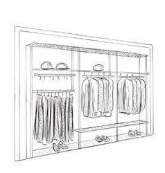 Hand drawn wardrobe sketch Royalty Free Vector Image