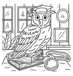 Happy graduation day coloring page for kids Vector Image