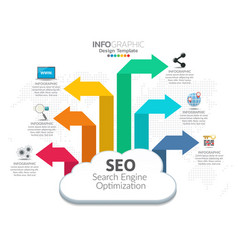 Infographic template design with 6 color options Vector Image