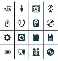 Computer hardware icons Royalty Free Vector Image