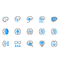 Coding and programming line art thin icons Vector Image