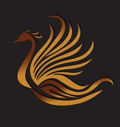 Phoenix bird feather logo Royalty Free Vector Image