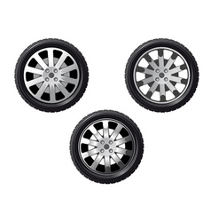 Car wheels icons set on white background Vector Image