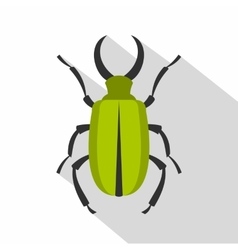 Big beetle icon flat style Royalty Free Vector Image