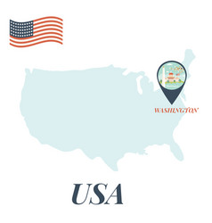 Map of state washington usa Royalty Free Vector Image