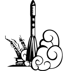 Russian Soyuz rocket Royalty Free Vector Image