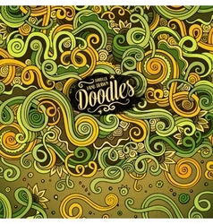 Cartoon cute doodles curls frame design Royalty Free Vector