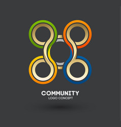Community care logo connecting people logo design Vector Image