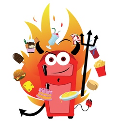 Evil fridge temptation Royalty Free Vector Image