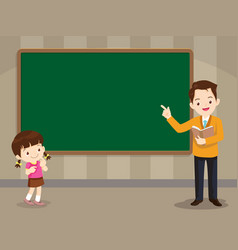 Young teacher and students in classroom Royalty Free Vector
