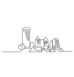 Building cityscape line art silhouette Royalty Free Vector