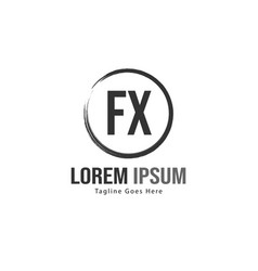 Initial fx logo template with modern frame Vector Image