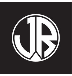 Jr initial logo linked circle monogram Royalty Free Vector