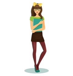 A brunette girl student character Royalty Free Vector Image