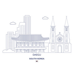Daegu linear city skyline Royalty Free Vector Image
