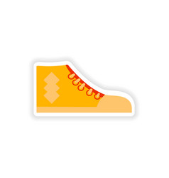 Stylish Paper Sticker On White Background Gumshoes