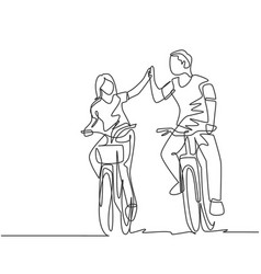 Romantic relationship concept one line drawing of Vector Image