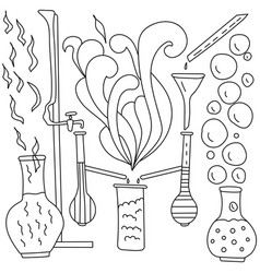 Coloring page on topic science Royalty Free Vector Image