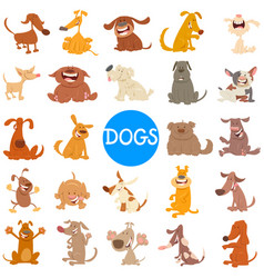 Cartoon puppies dogs comic characters big set Vector Image