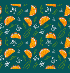 Orange tea seamless pattern Royalty Free Vector Image