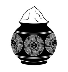 Happy holi powder color mud pot and mandala Vector Image