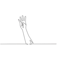 Single continuous line drawing hand count number Vector Image