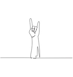 Single continuous line drawing hand count number Vector Image