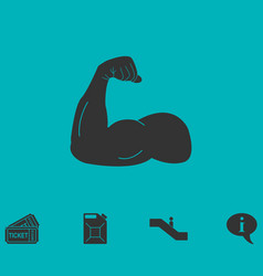 Strong flex arm icon flat Royalty Free Vector Image