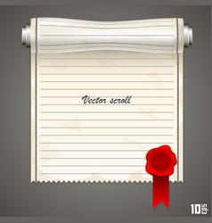 Postage red wax seal scroll stamp empty sign Vector Image