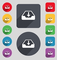 Restore icon sign a set of 12 colored buttons Vector Image