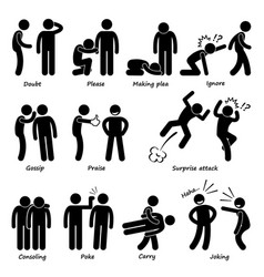 Human action poses postures stick figure Vector Image