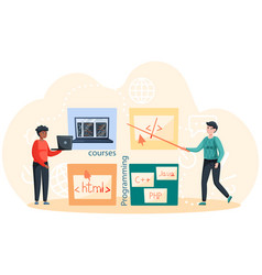 Programming courses online education coding Vector Image