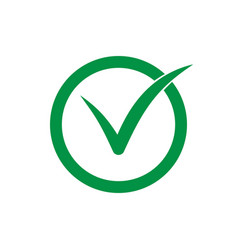 Green check mark and red cross mark in circle Vector Image