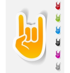 Rock and roll hand gesture cartoon Royalty Free Vector Image